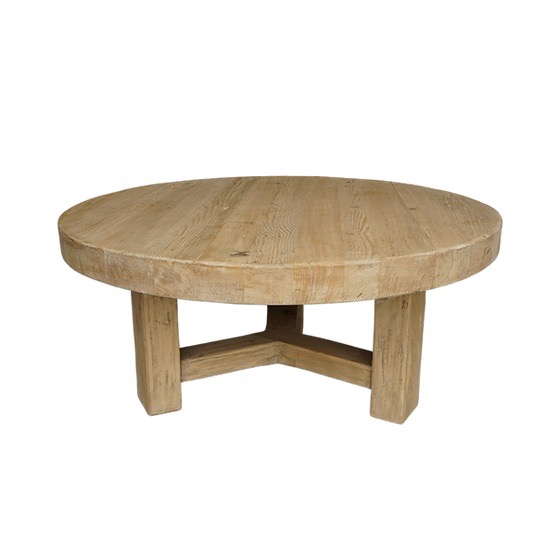 Lawrence reclaimed Wood round coffee table w 39